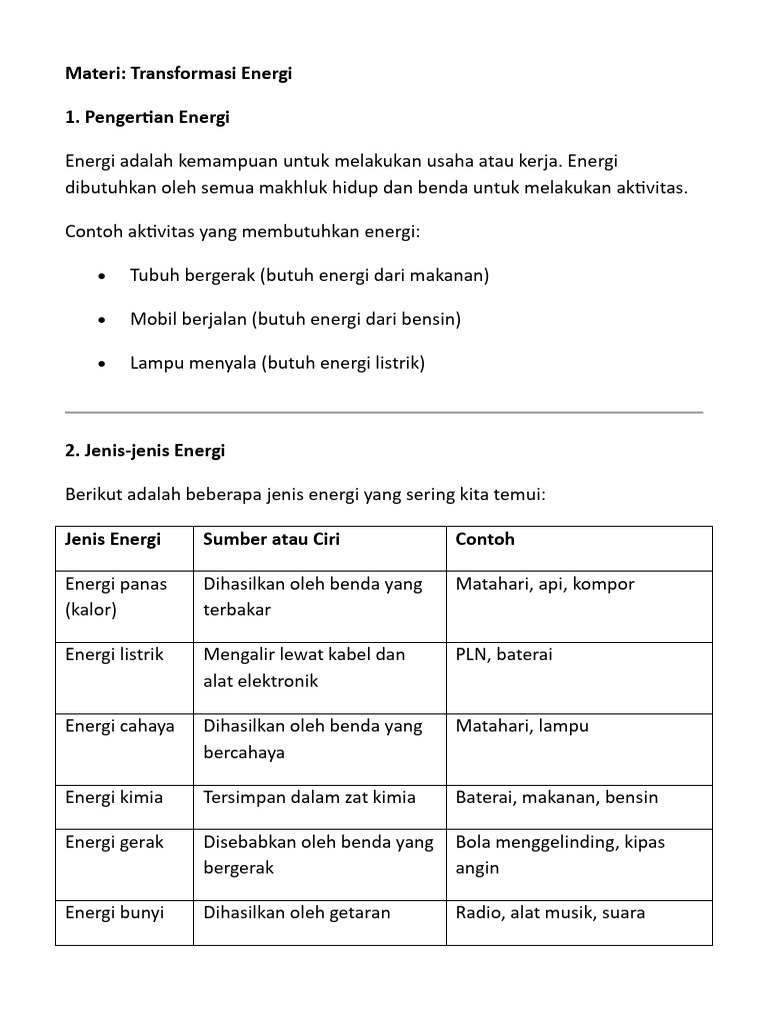 Transformasi Energi | PDF