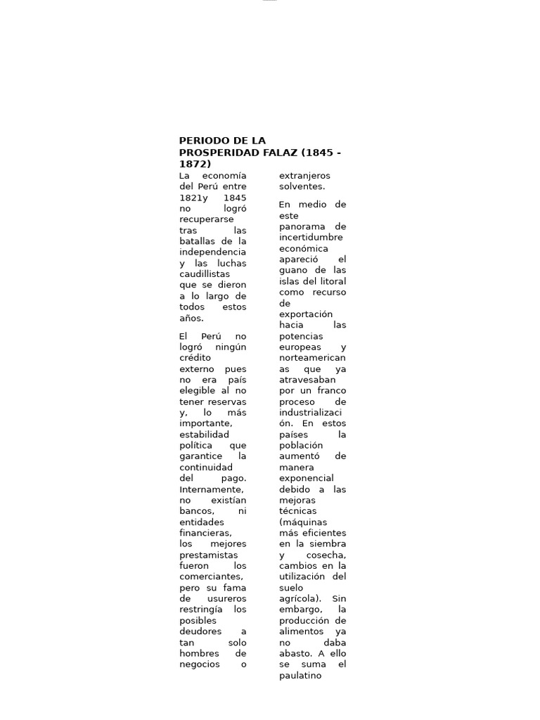 Material Periodo de La Prosperidad Falaz | PDF | Perú | Ecuador