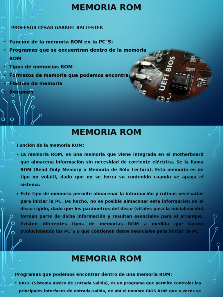 11 - La Memoria Rom (Bios) | PDF | Memoria de sólo lectura | Bios