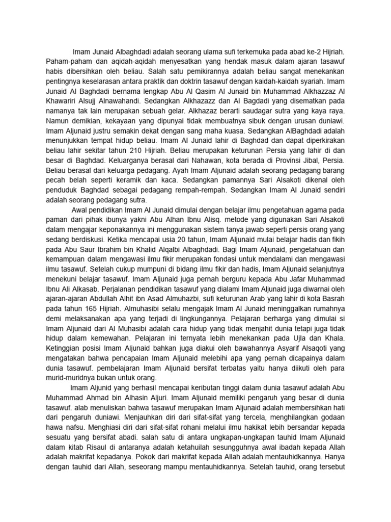 Imam Junaid Albaghdadi | PDF