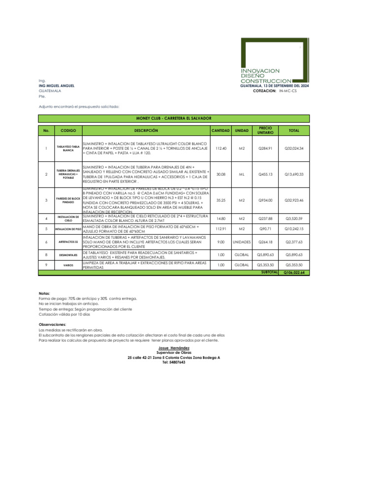 Coti-Moneyclub Sin Impuestos +C | PDF | Materiales de construcción