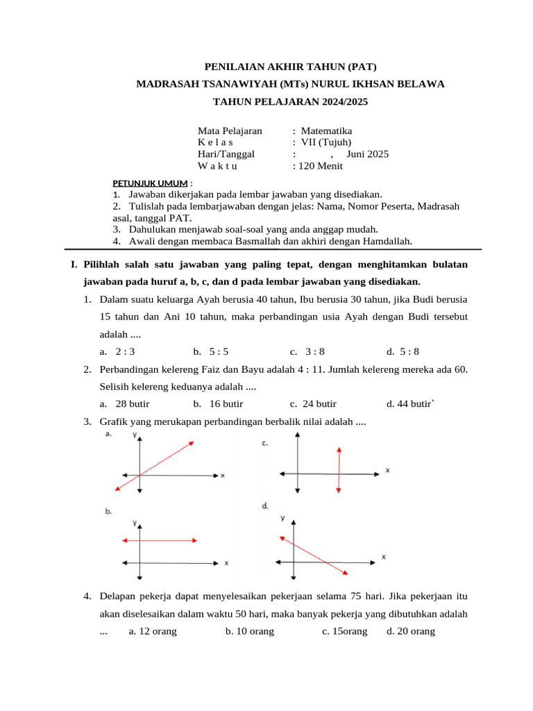 soal kelas 7 GENAP | PDF