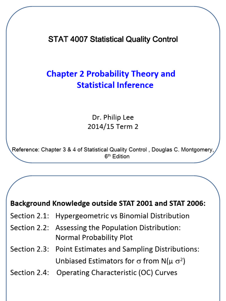Ch2 Probability Theory and Statistical Inference | PDF | Estimator | Bias Of An Estimator