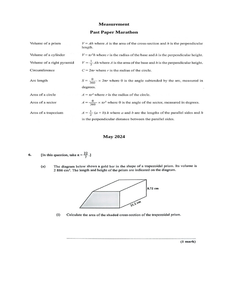 Measurement Marathon Handout | PDF
