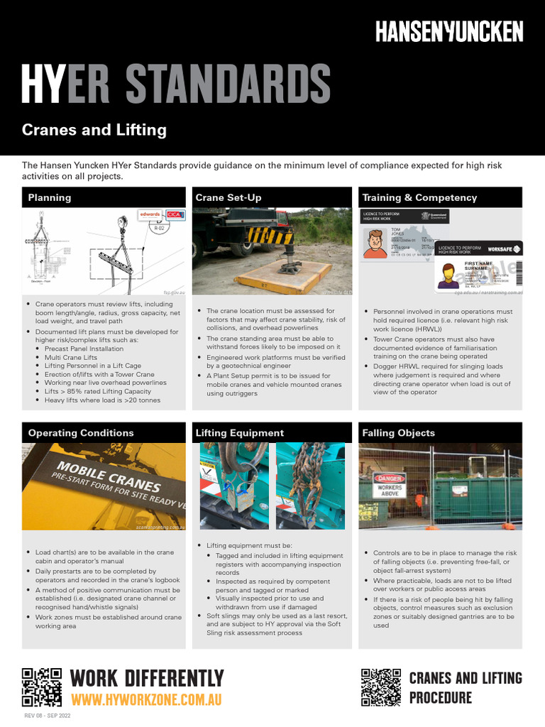 HYer-Standard_Cranes-and-Lifting_rev8 | PDF | Crane (Machine)