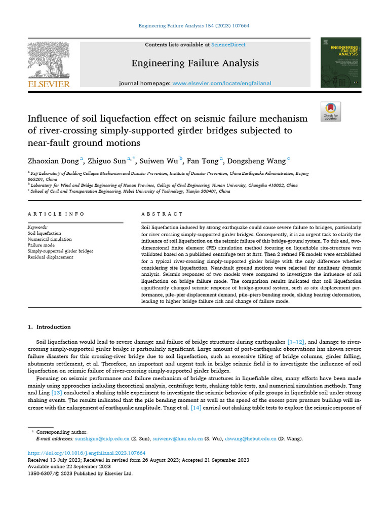 Soil Liquefaction Impact on Bridge Failure | PDF | Deformation ...