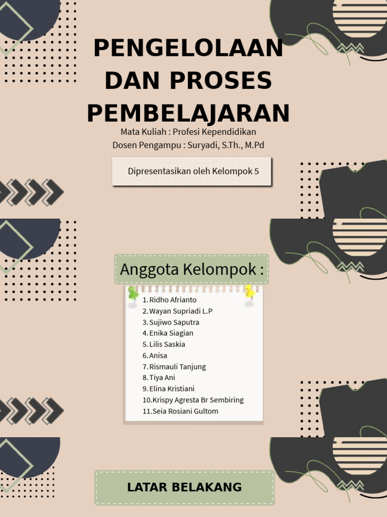 Tugas Kelompok Presentasi 5 Profesi Kependidikan | PDF