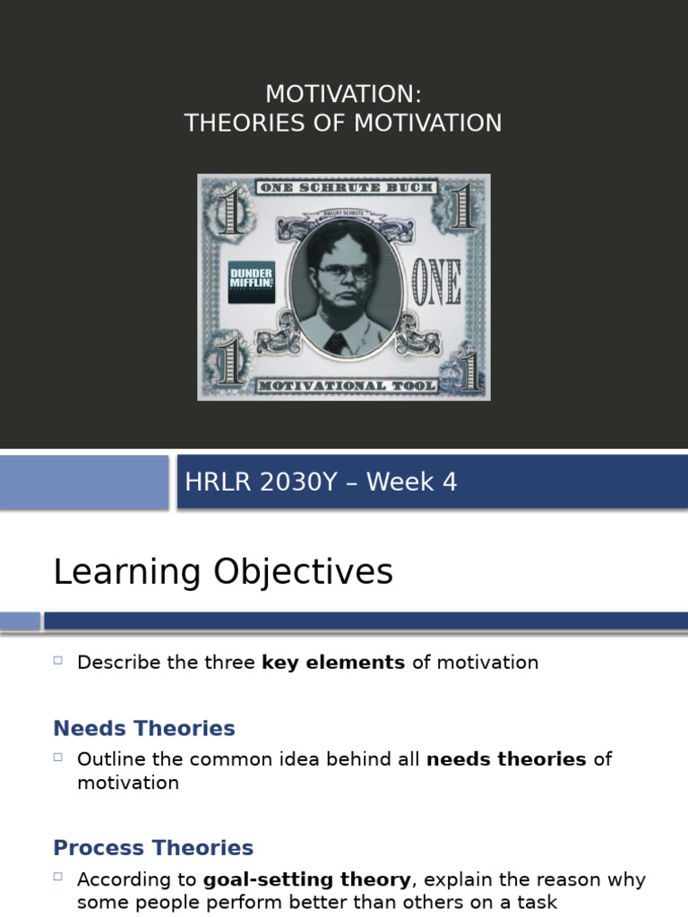 Theories of Motivation Slides | PDF | Motivational | Motivation