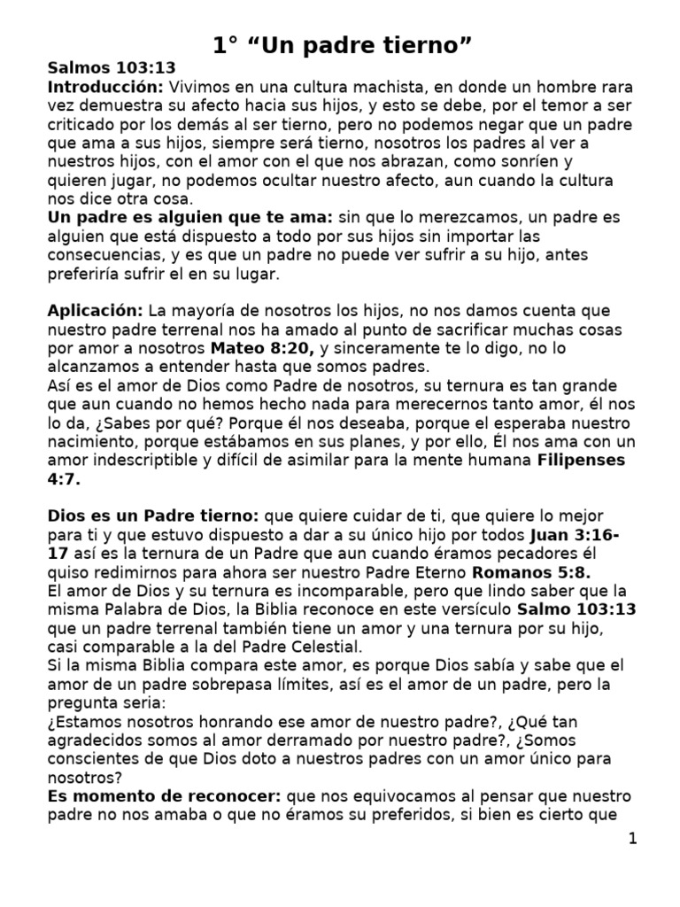 1° Un Padre Tierno | PDF | Amor | Dios el padre