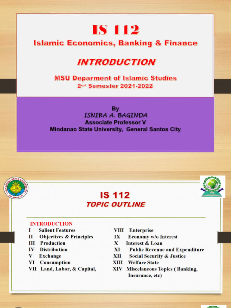 Islamic Economics, Banking, and Finance (Intro) | PDF