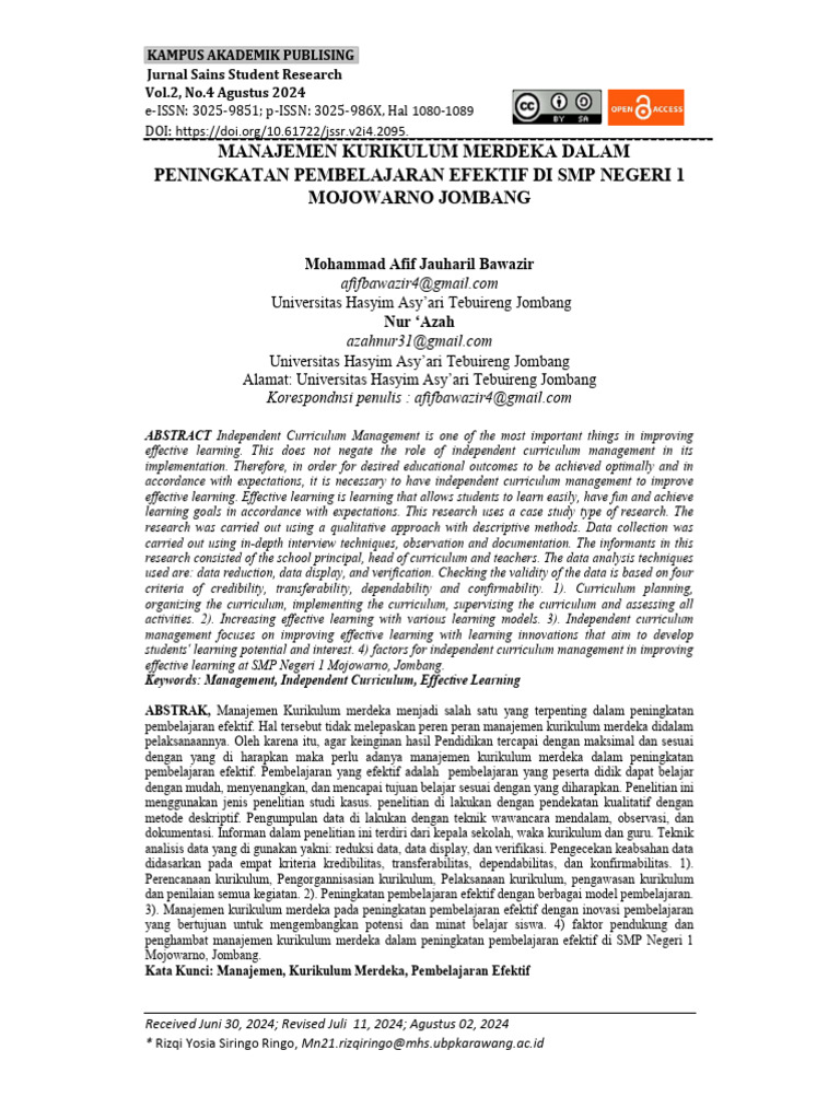 Mohammad Afif Jauharil Bawazir 2095 | PDF