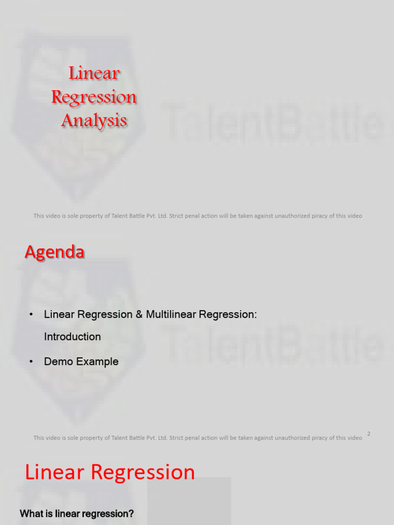 Lect4 - Linear Regression Analysis | PDF | Regression Analysis | Linear Regression
