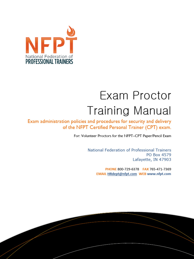 NFPT CPT Exam Proctor Training Guide | PDF | Personal Trainer ...