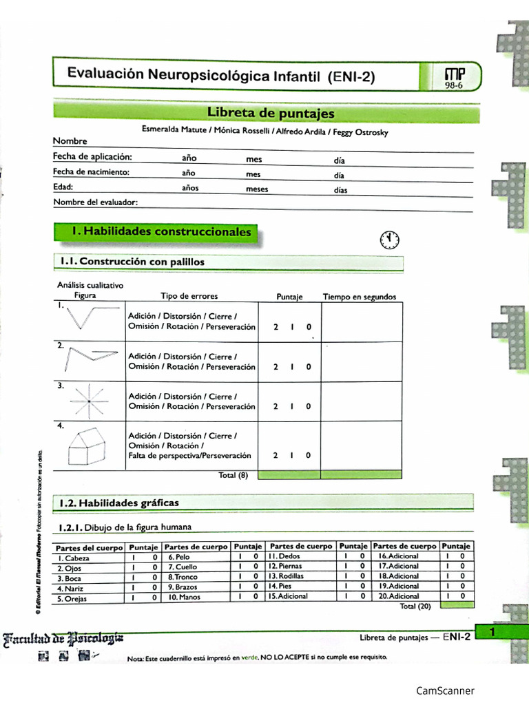Libreta de Puntajes ENI 2 | PDF