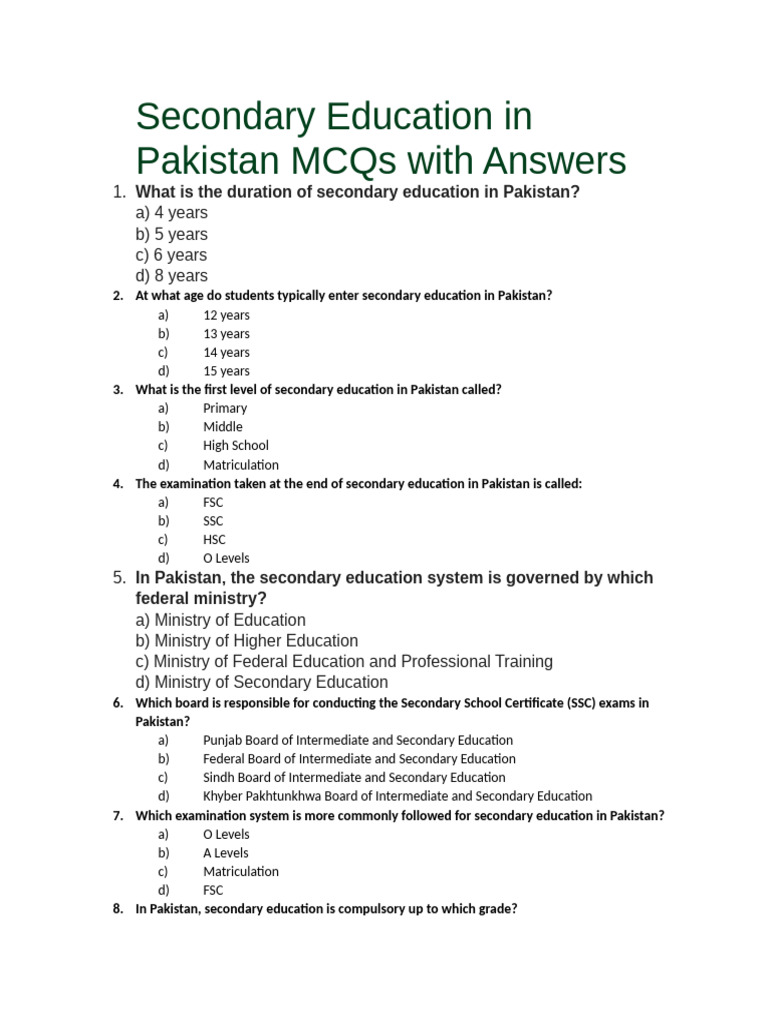 Secondary Education | PDF