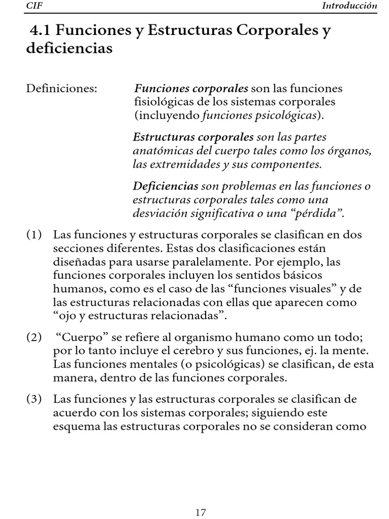 Funciones y Estructuras Corporales | PDF | Mente | Enfermedades y ...