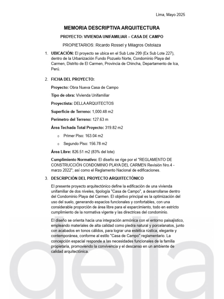 Memoria Descriptiva Acq | PDF | edificio | Elementos arquitectónicos