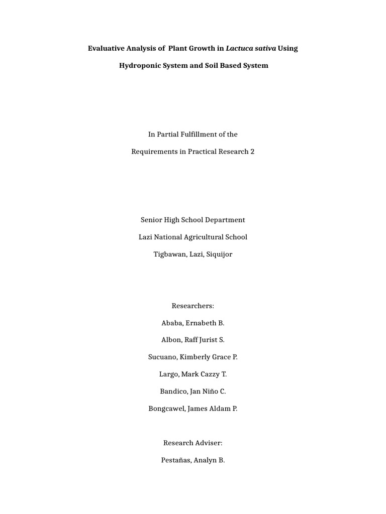 Lettuce Research Plan Final | PDF | Hydroponics | Seed