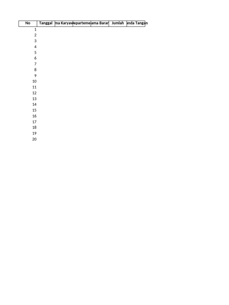 Form Pengambilan Barang | PDF