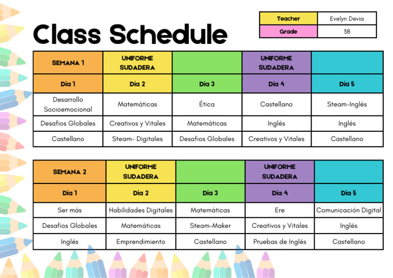 Class Schedule 3B | PDF