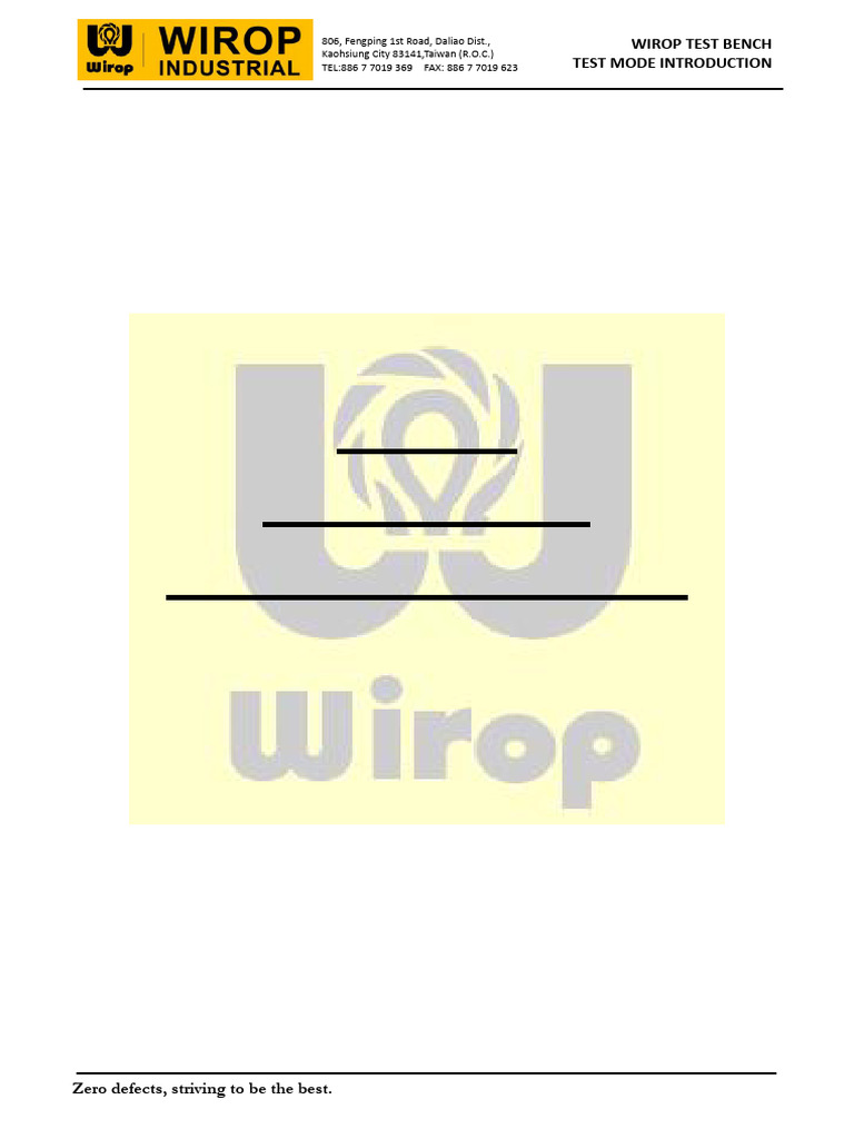 0.Wirop-Test Bench-Test Mode Introduction | PDF