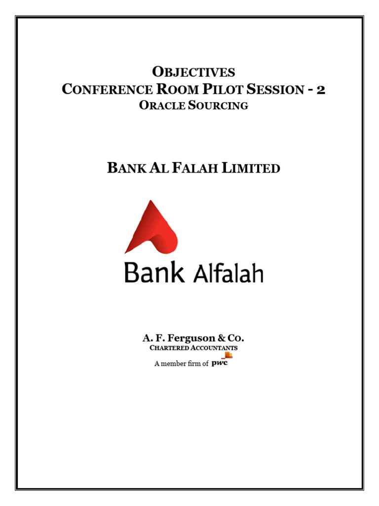 BAFL - CRP - 2 Objectives - Oracle Sourcing | PDF