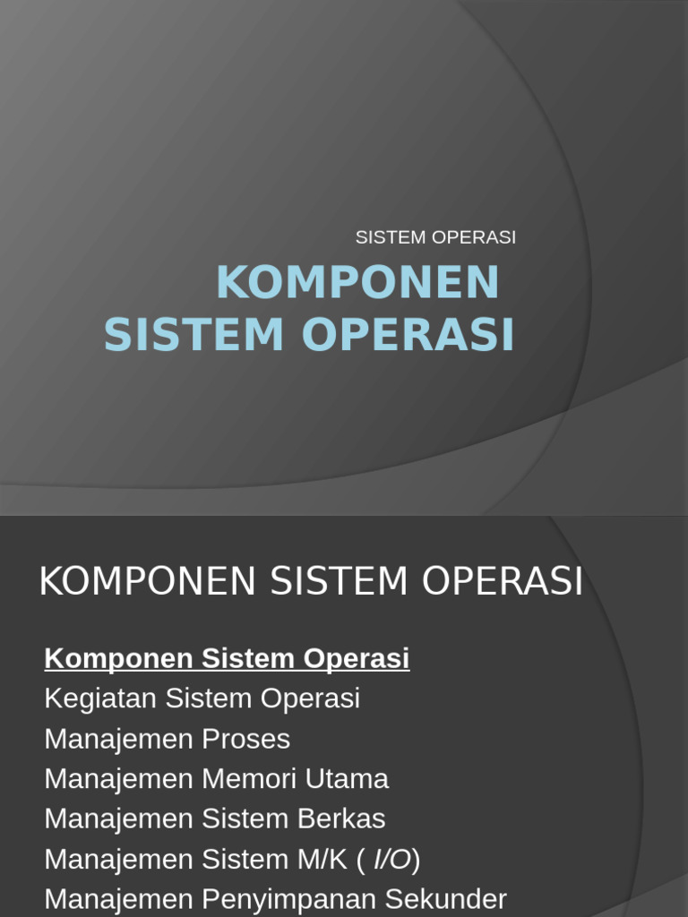 Komponen Sistem Operasi | PDF