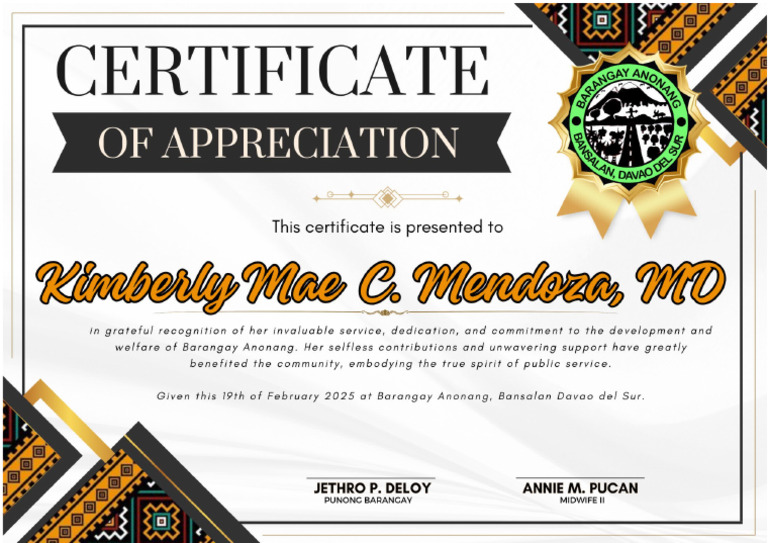 Cert. Appreciation | PDF