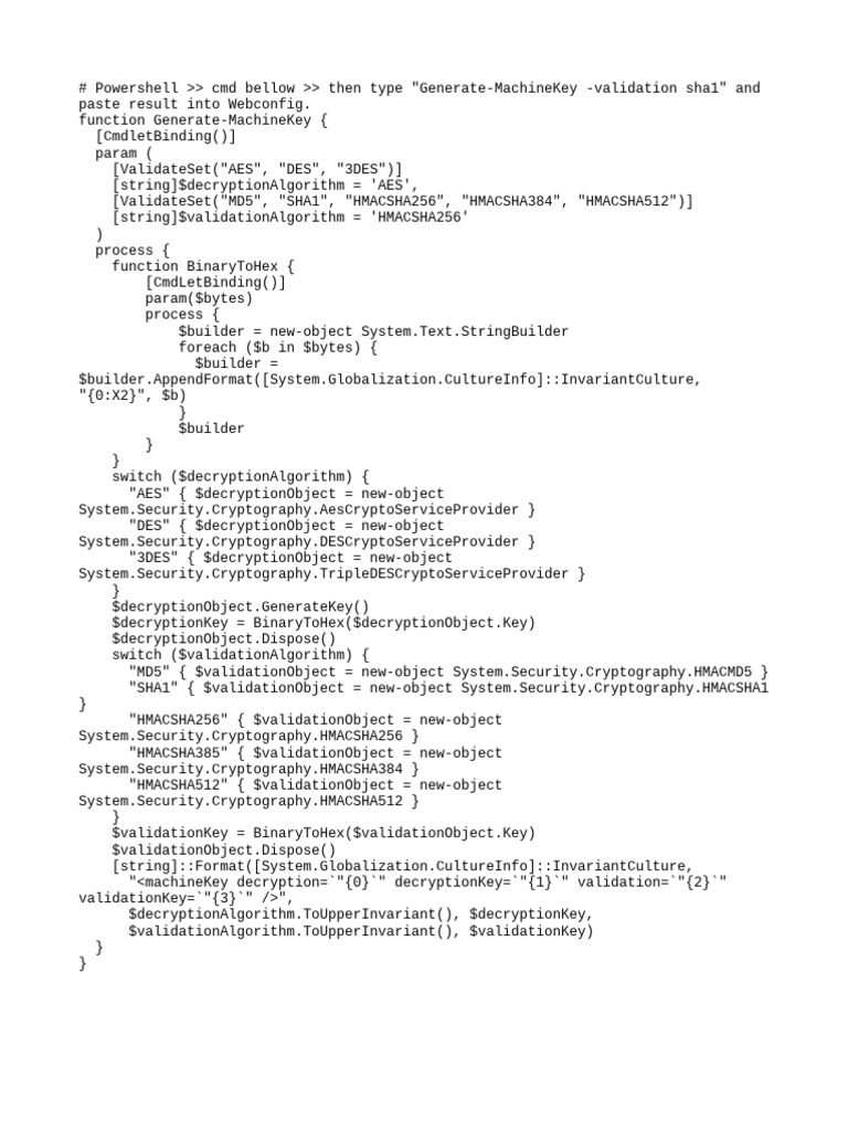 Tao Machine Key Cho Webconfig | PDF