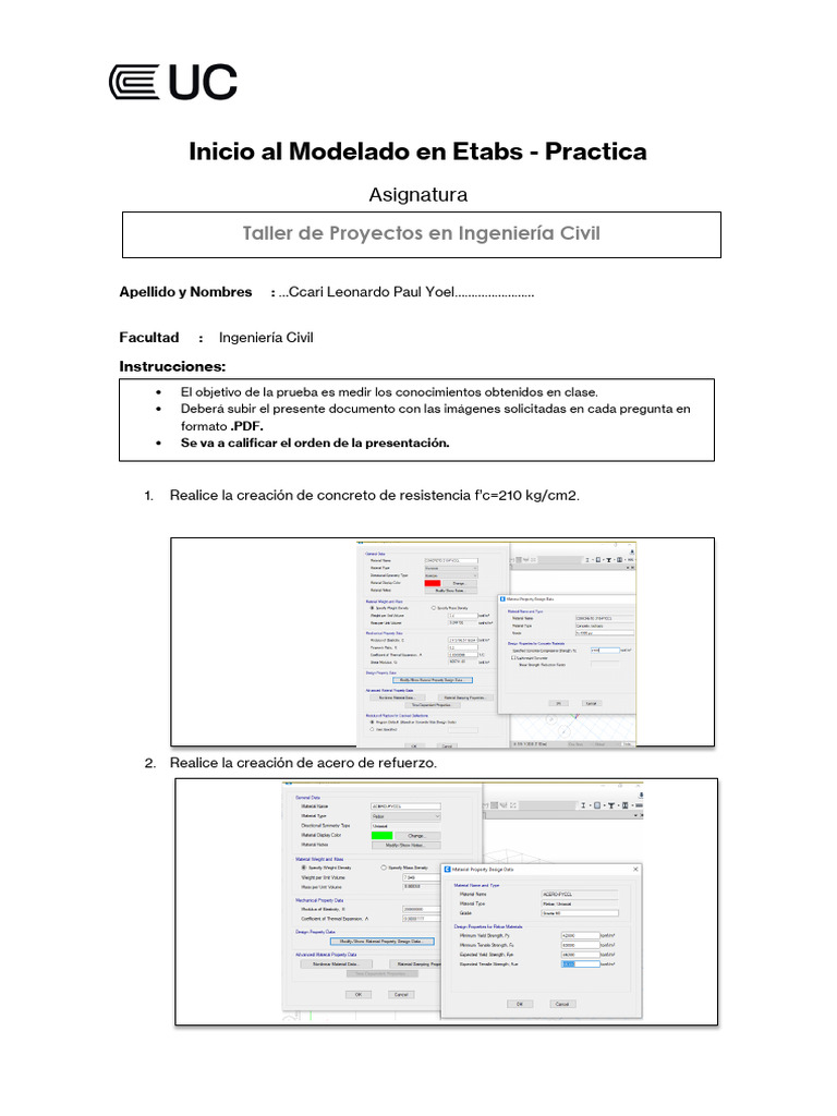 Modelado en Etabs para Ingeniería Civil | PDF