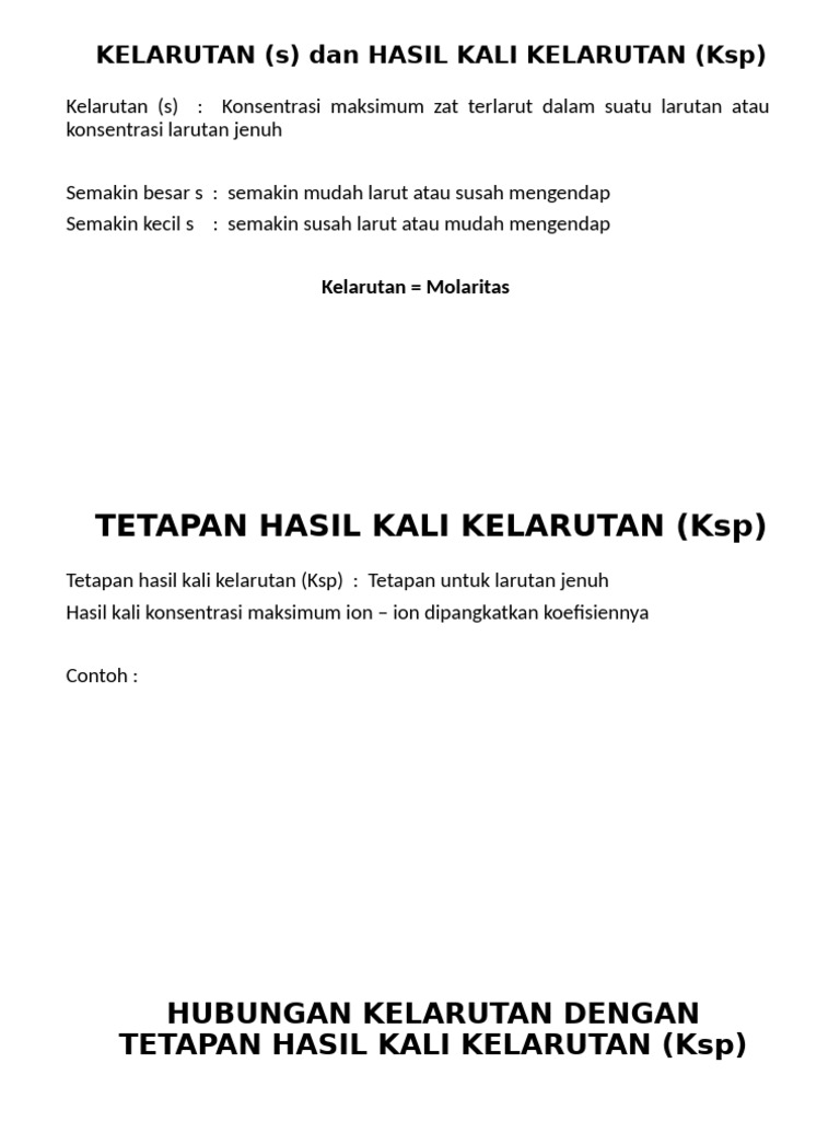 Kelarutan dan Ksp dalam Larutan Jenuh | PDF
