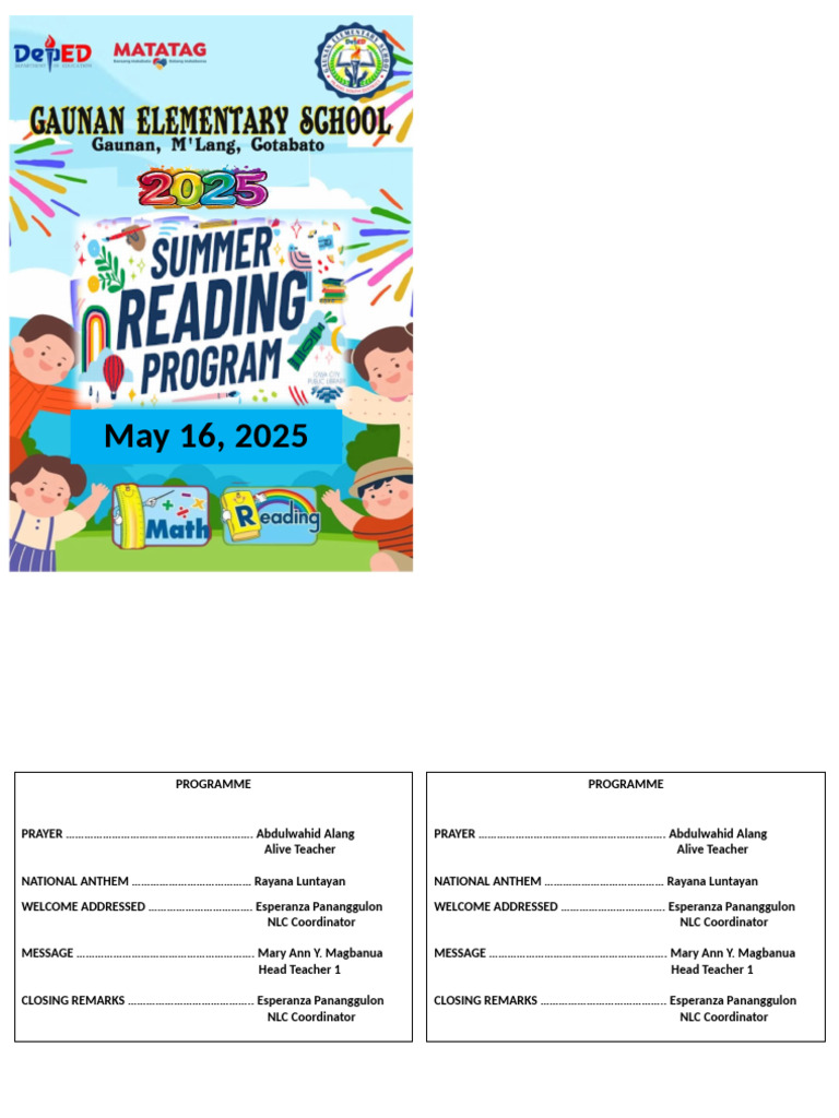 Summer Learning Program | PDF