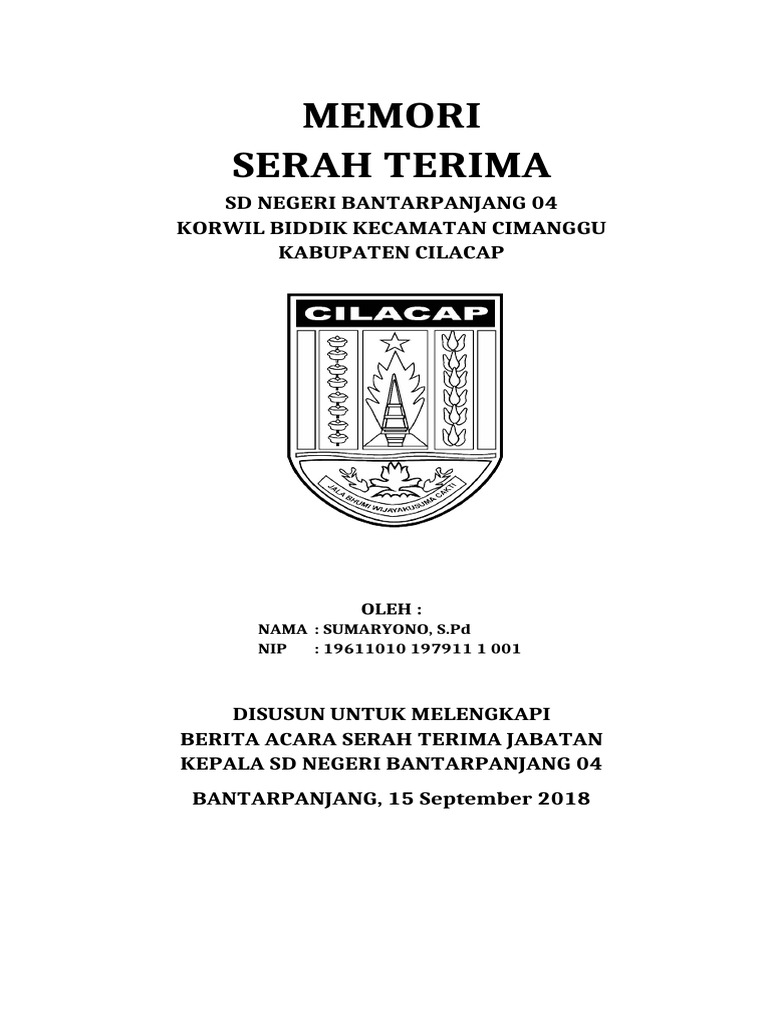 Cover Memori Serah Terima KS | PDF