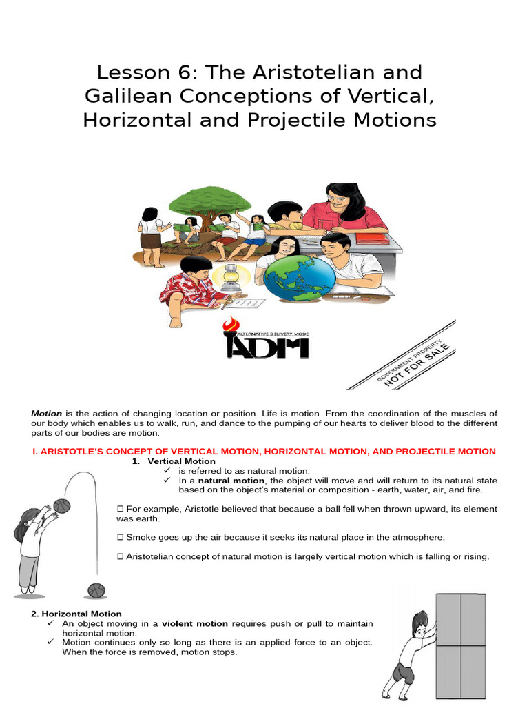 Lesson 6 & 7 Aristotle and Galilean Conception of Vertical Motion ...