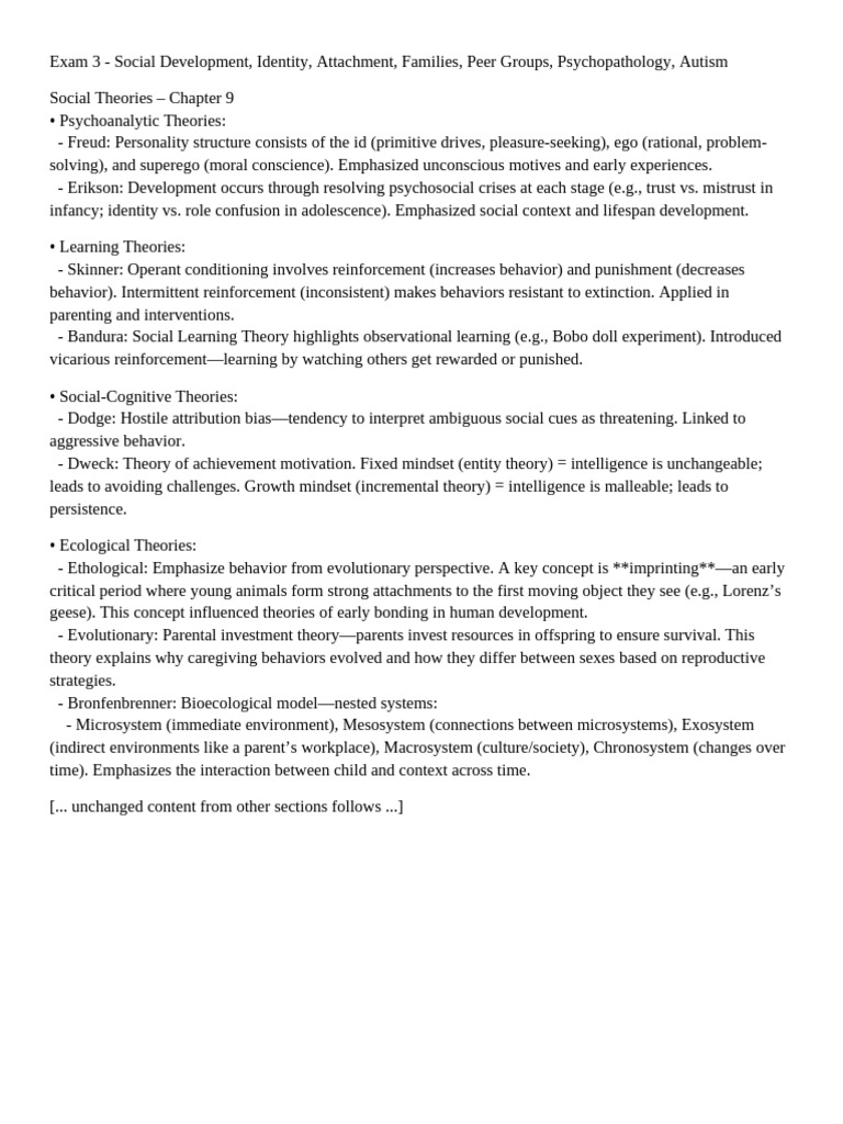 Social Development Theories Overview | PDF