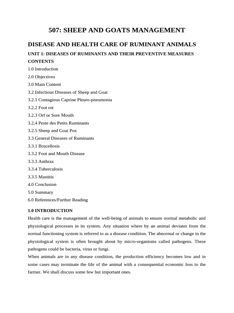 507 Sheep and Goats Management-1 | PDF | Sheep | Parasitism