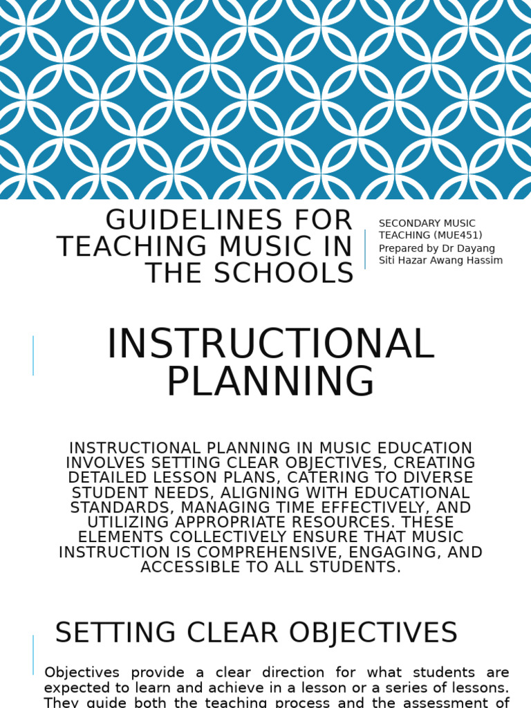 Guideline for teaching music in the school | PDF | Lesson Plan | Learning Styles