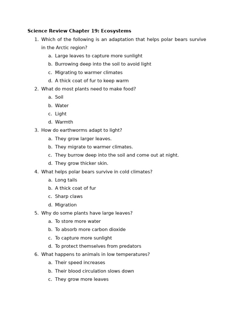 Chapter 19 ECOSYSTEMS Review | PDF | Ecosystem | Foods