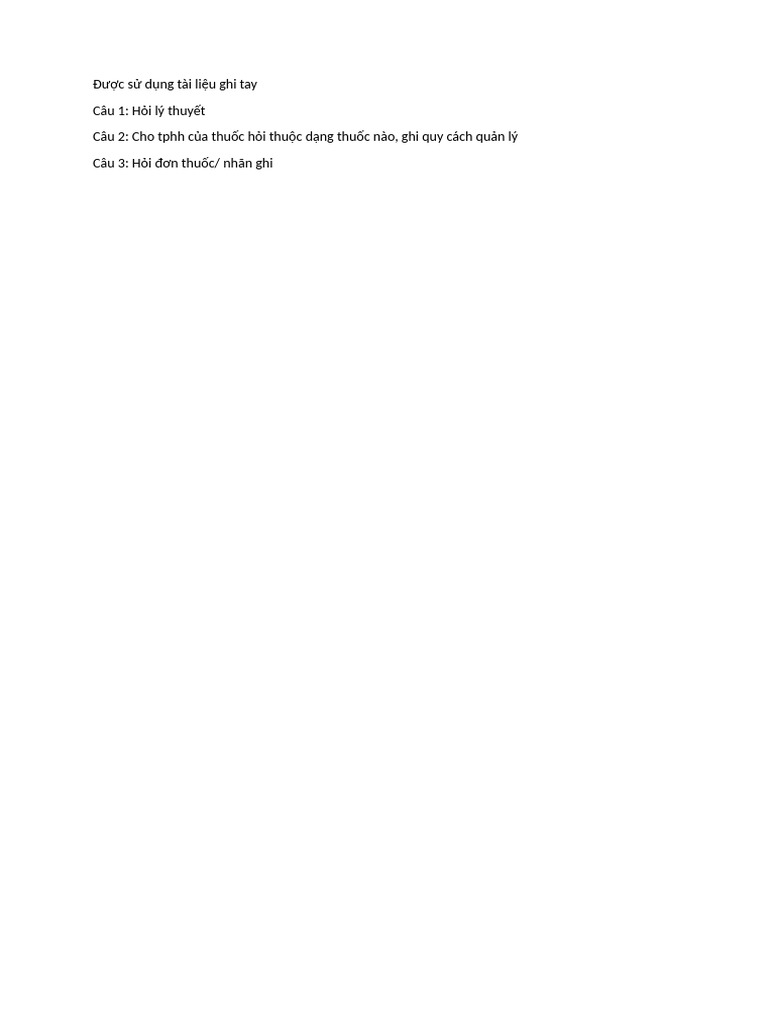 Đề Tự Luận Năm Ngoái | PDF