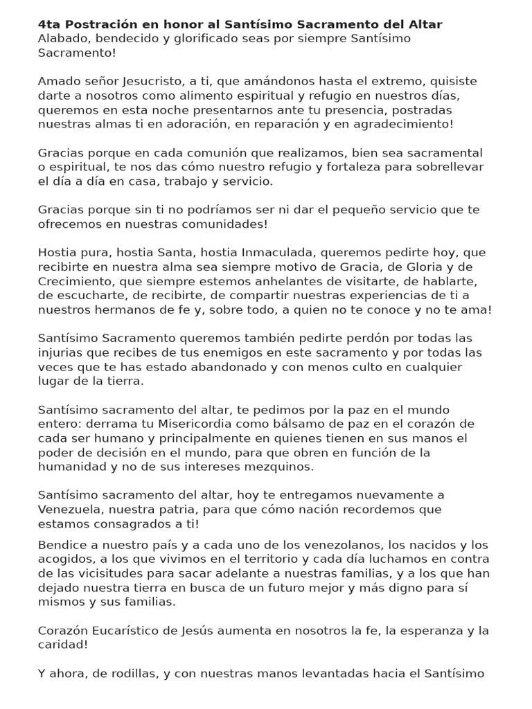 Postración A Jesús Sacramentado | PDF