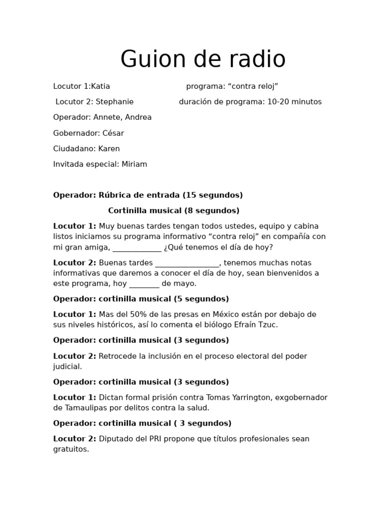 Guion de Radio | PDF