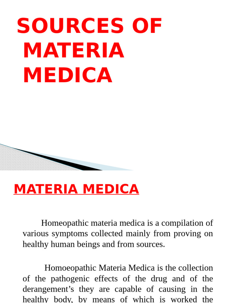 Sources of Materia Medica | PDF | Homeopathy | Medicine