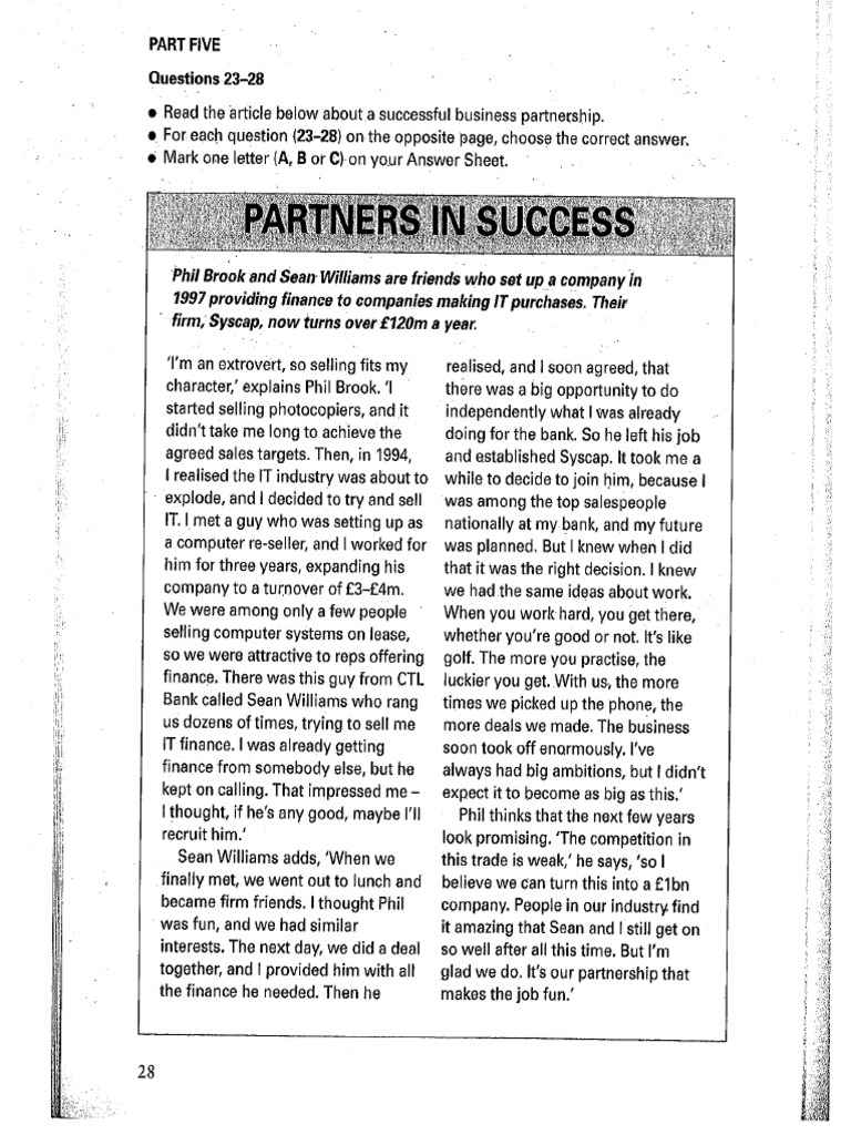 READING P3 & P4 = TEST 1 | PDF