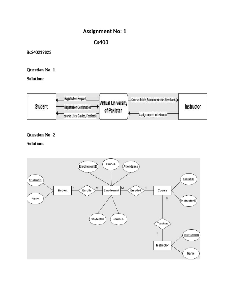 cs403 Questions Erd Diagram | PDF