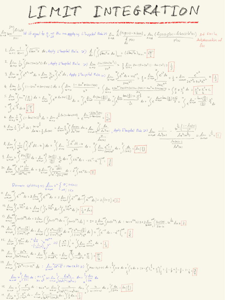 Limit Integration | PDF