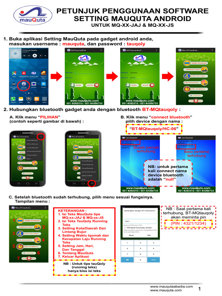 Petunjuk Setting MQ Android | PDF