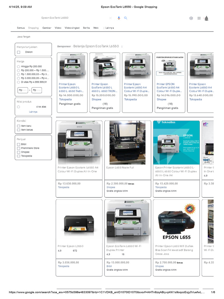 Epson EcoTank L6550 - Google Shopping | PDF | Printer (Computing) | Image Scanner