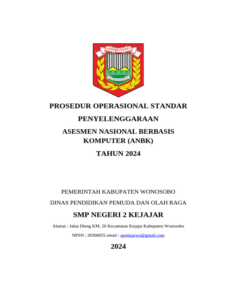 POS ANBK 2024 SMPN 2 Kejajar | PDF