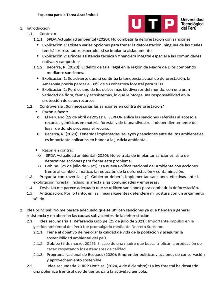 Esquema Para La TA1 (2025) (1) (1) | PDF | Deforestación | Los bosques