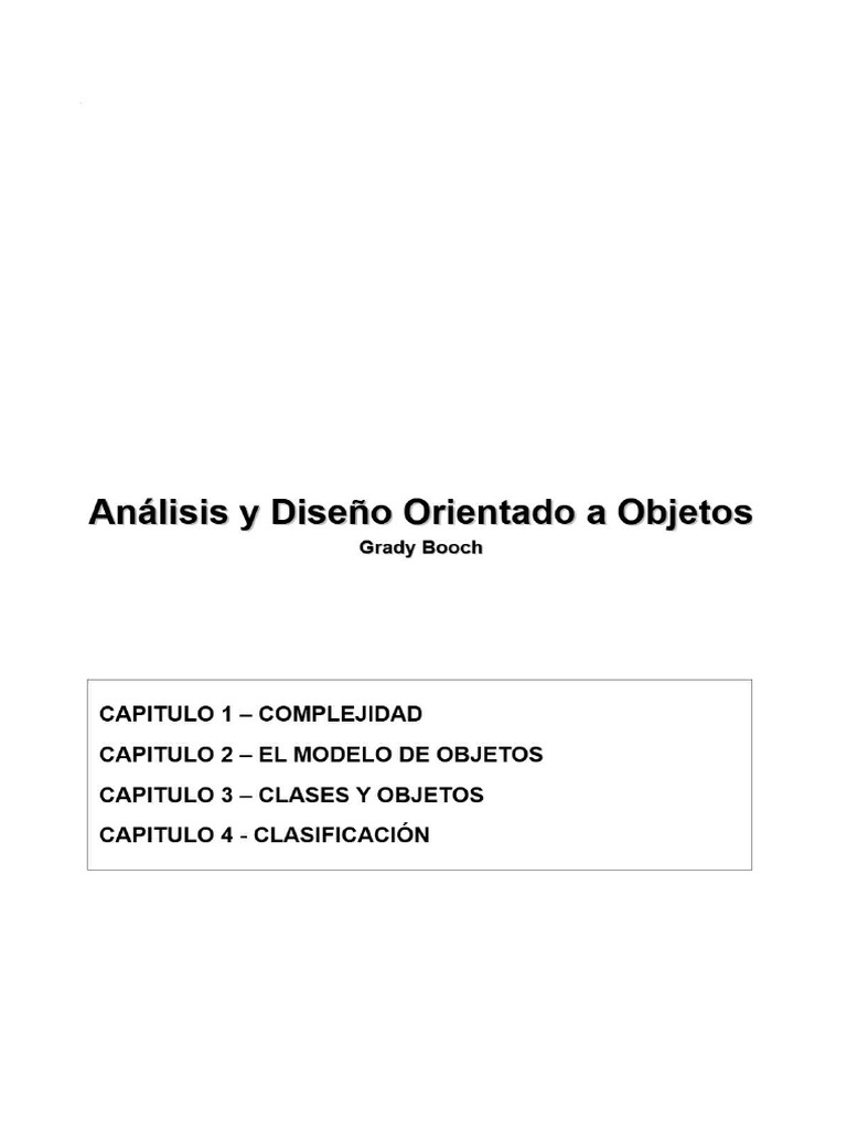 Análisis y Diseño Orientado A Objetos - Grady Booch | PDF